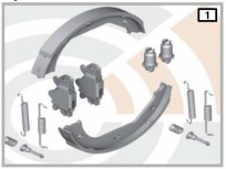 Zestaw naprawczy: szczęki hamulcowe 34212413128 E70, E71, E72 ...